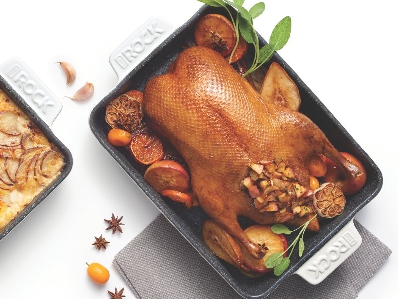 Roast Duck with Pear Stuffing