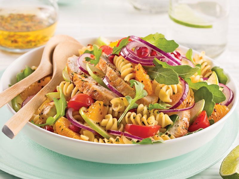 Chicken, Arugula and Orange Pasta Salad
